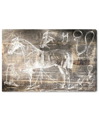 Oliver Gal Wood Farm Stallion Giclee Art Print on Gallery Wrap Canvas ...