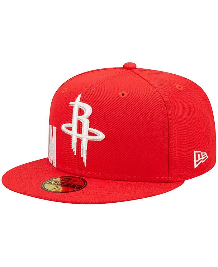 New Era Men's Red Houston Rockets Side Split 59FIFTY Fitted Hat - Macy's