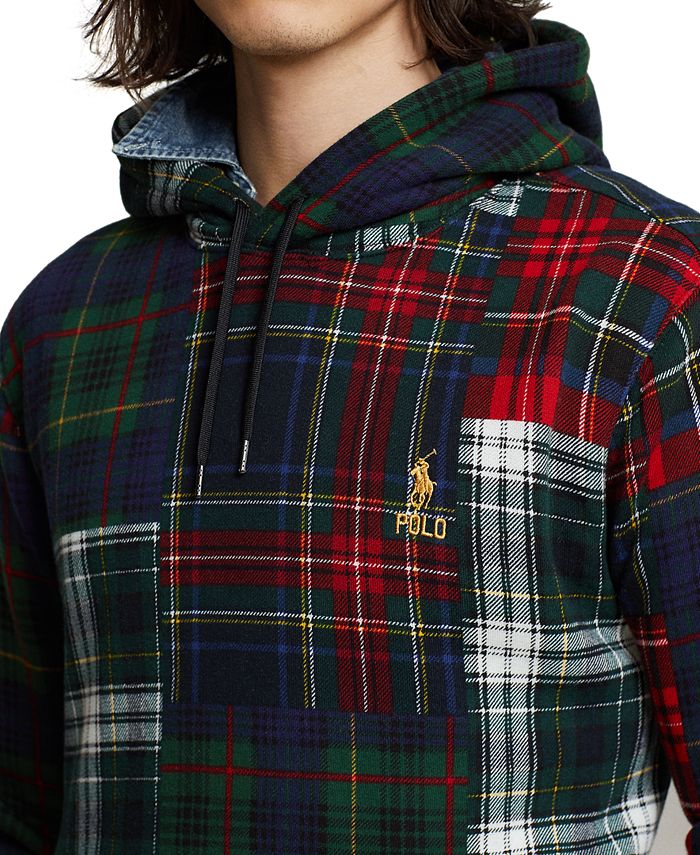 Polo Ralph Lauren Men's Patchwork Plaid Fleece Hoodie - Macy's