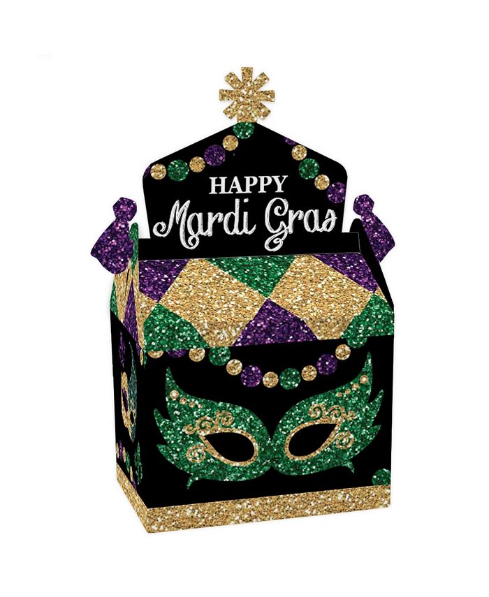 Big Dot of Happiness Mardi Gras - Treat Box Party Favors - Masquerade ...