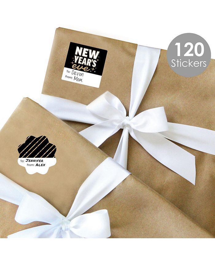 Big Dot of Happiness Hello New Year - NYE Party Gift Tag Labels - To ...