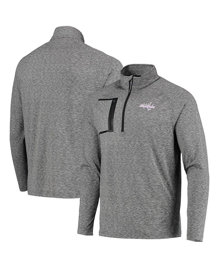 LevelWear Men's Gray Washington Capitals Vault Space Dye Raglan Quarter ...
