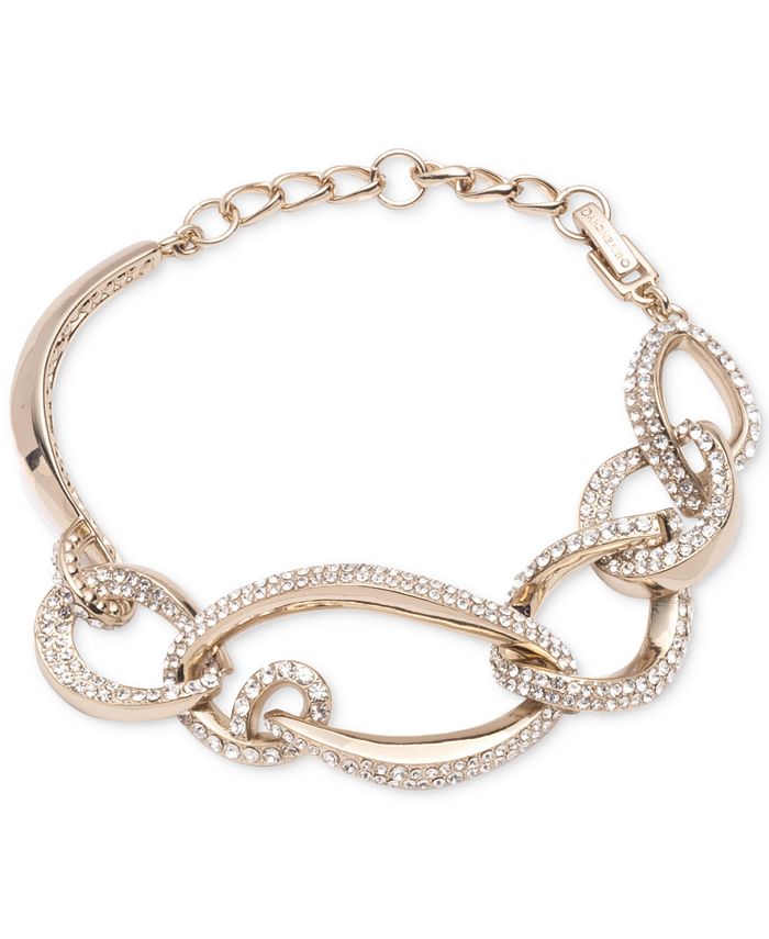Givenchy Gold-Tone Crystal Pavé Link Flex Bracelet - Macy's