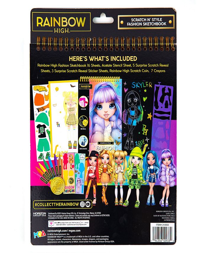 Rainbow High Scratch and Style Fashion Sketchbook Playset - Macy's