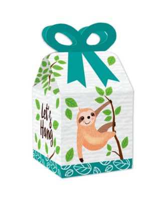 Big Dot of Happiness Let's Hang - Sloth - Square Favor Gift Boxes ...