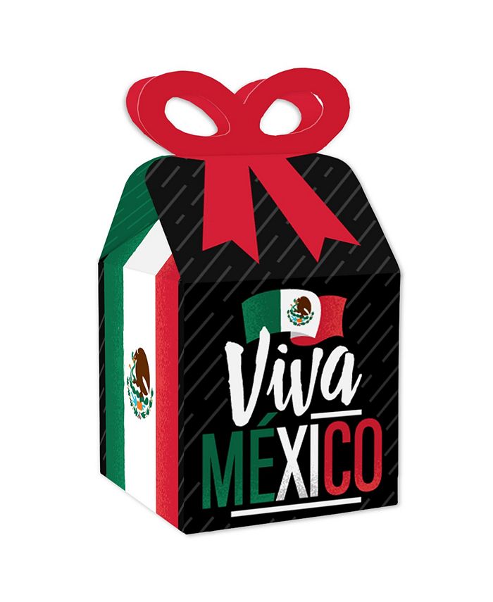 Big Dot of Happiness Viva Mexico - Square Favor Gift Boxes - Mexican ...