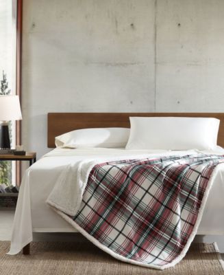 CLOSEOUT! Eddie Bauer Plaid Cotton Yarn Dye Flannel Faux Shearling ...