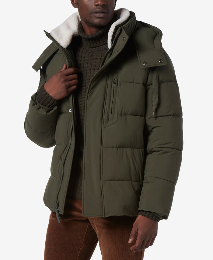 Marc New York Men's Howe Quilted Puffer Jacket with Removable Hood ...
