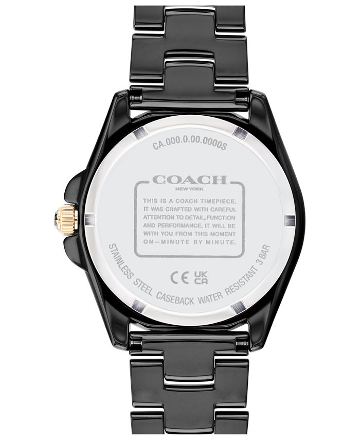 COACH Women's Greyson Rainbow Black Ceramic Bracelet Watch, 36mm - Macy's