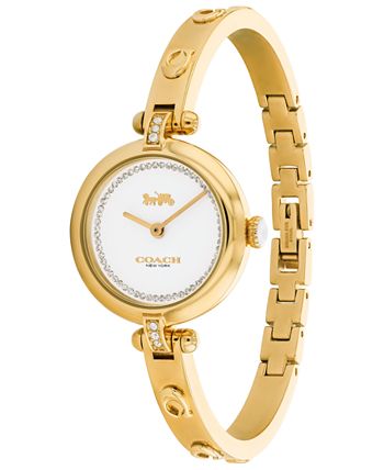 COACH Women's Cary Gold-Tone Bangle Bracelet Watch, 26mm - Macy's