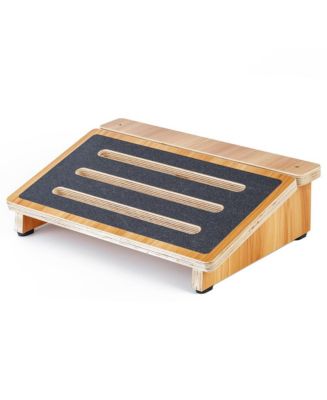 Strongtek Under Desk Footrest, Slanted Non-slip Wooden Step Stool For ...