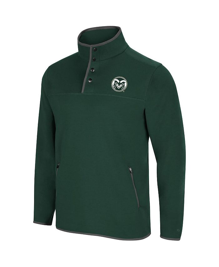 Colosseum Men's Green Colorado State Rams Rebound Snap Pullover Jacket ...