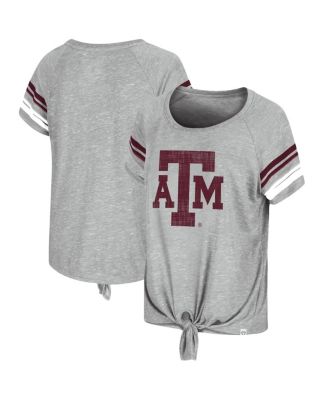 Women's Colosseum Heathered Gray Texas A&M Aggies Boo You Knotted ...