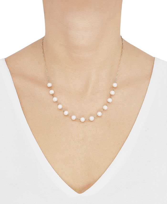 Honora Cultured Freshwater Pearl (6 - 6-1/2mm) 18" Collar Necklace in ...