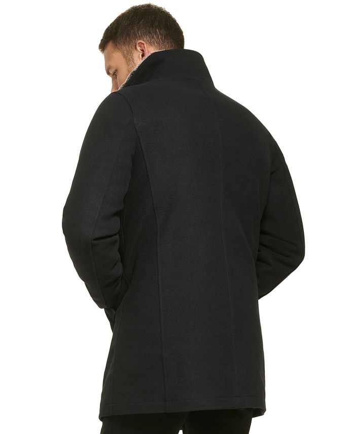Calvin Klein Men's Urban Walker Coat with Detachable Faux Rabbit Fur at ...
