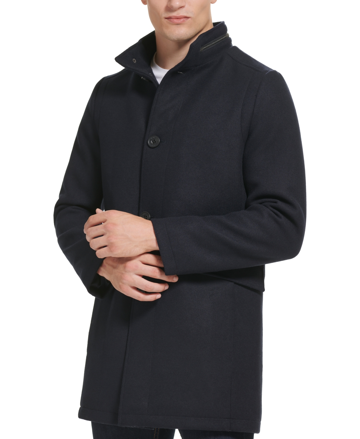 Click here for Kenneth Cole Mens Wool Button Car Coat - Navy prices