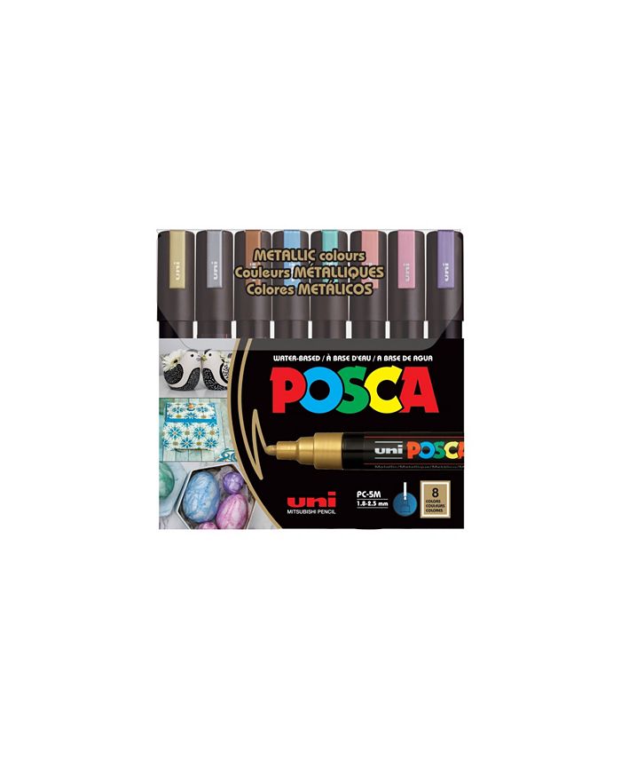POSCA Paint Marker 8 Piece Medium Metallic Color Set, 5 ml - Macy's
