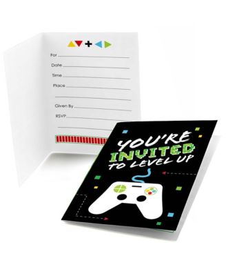 Game Zone - Fill In Video Game Party or Birthday Party Invitations (8 ...