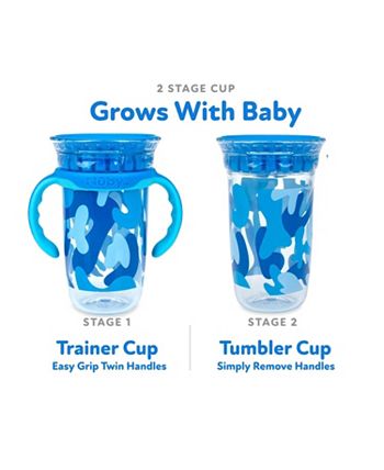 Nuby No-Spill Edge 360 2 Stage Drinking Cup with Removable Handles, Camo - Macy's