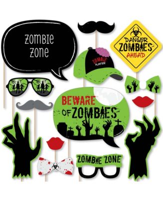 Zombie Zone - Halloween or Birthday Zombie Crawl Photo Booth Props Kit ...