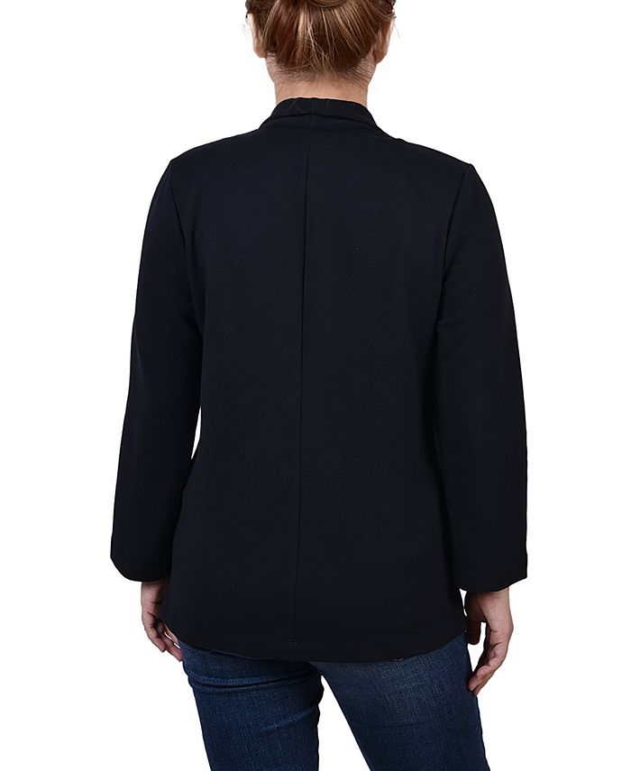 NY Collection Petite 3/4 Sleeve Ponte Jacket - Macy's