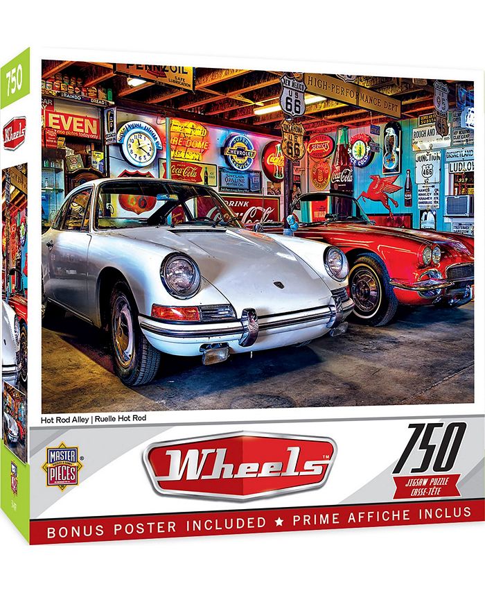 MasterPieces Puzzles Wheels - Hot Rod Alley 750 Piece Adult Jigsaw ...