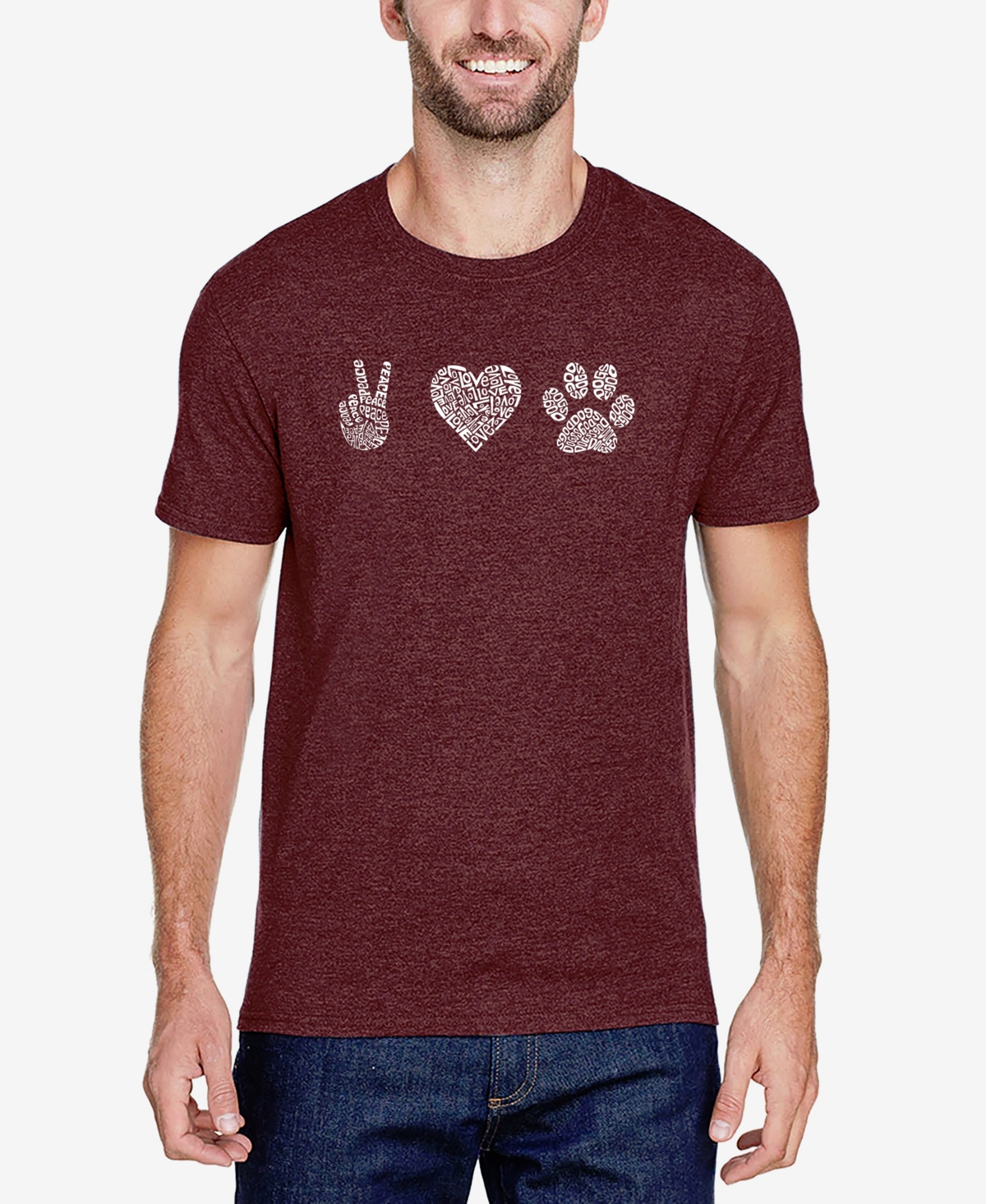 Click here for La Pop Art Mens Premium Blend Word Art Peace Love... prices