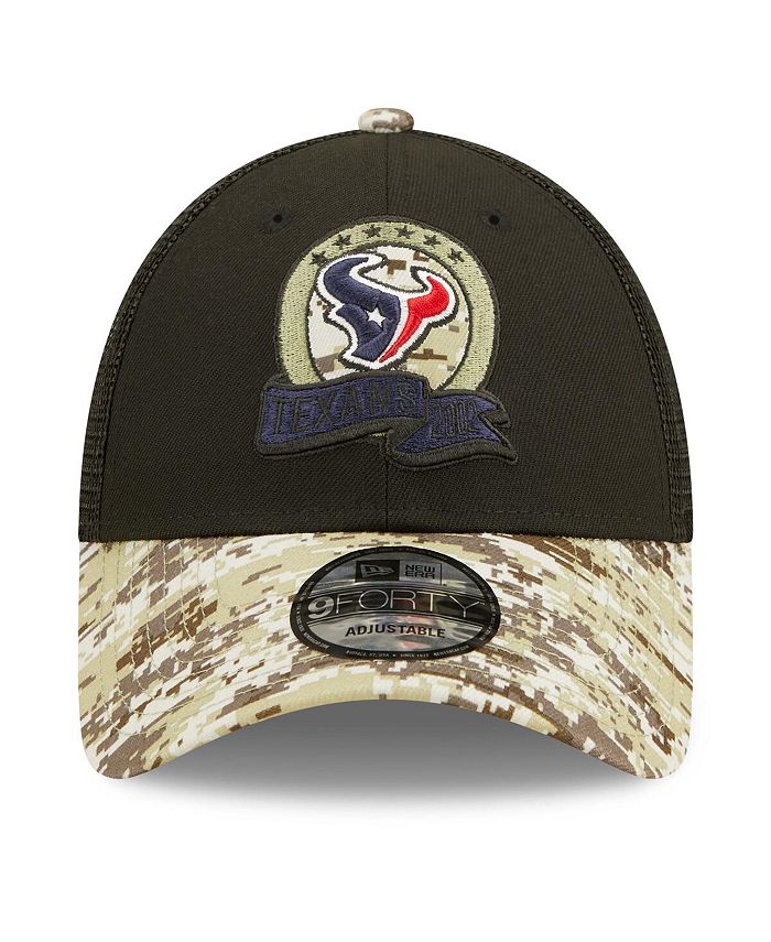 New Era Men's Black, Camo Houston Texans 2022 Salute To Service 9FORTY Snapback Trucker Hat - Macy's