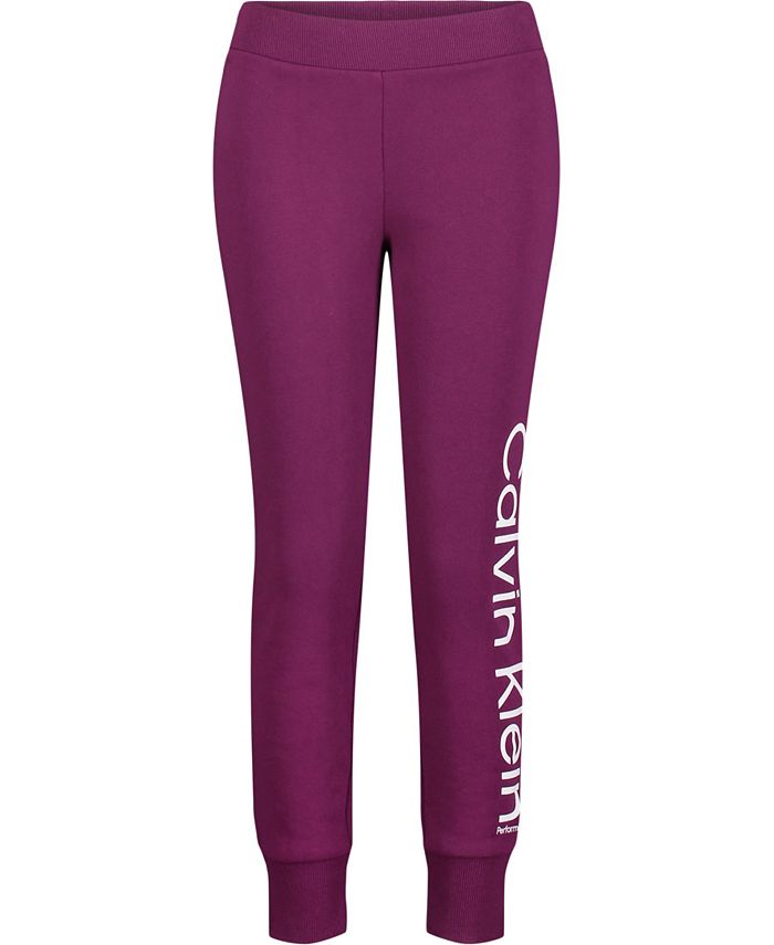 Calvin Klein Big Girls Active Logo Fleece Jogger Pants - Macy's