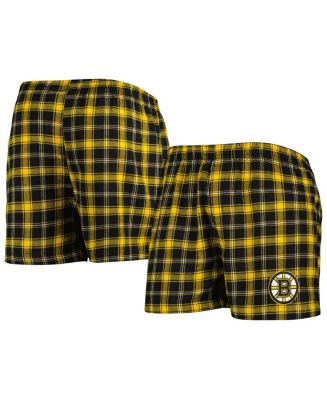 Men's Concepts Sport Black, Gold Boston Bruins Ledger Flannel Boxers ...