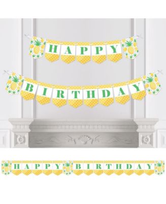Tropical Pineapple - Bunting Banner - Party Decorations - Happy ...
