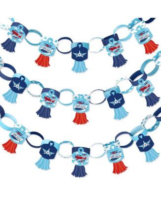 Taking Flight - Airplane 90 Chain Links & 30 Tassels Paper Chains ...