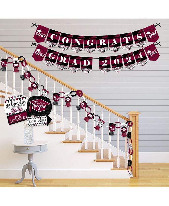 Big Dot of Happiness Maroon Grad - Best is Yet to Come - Banner and ...