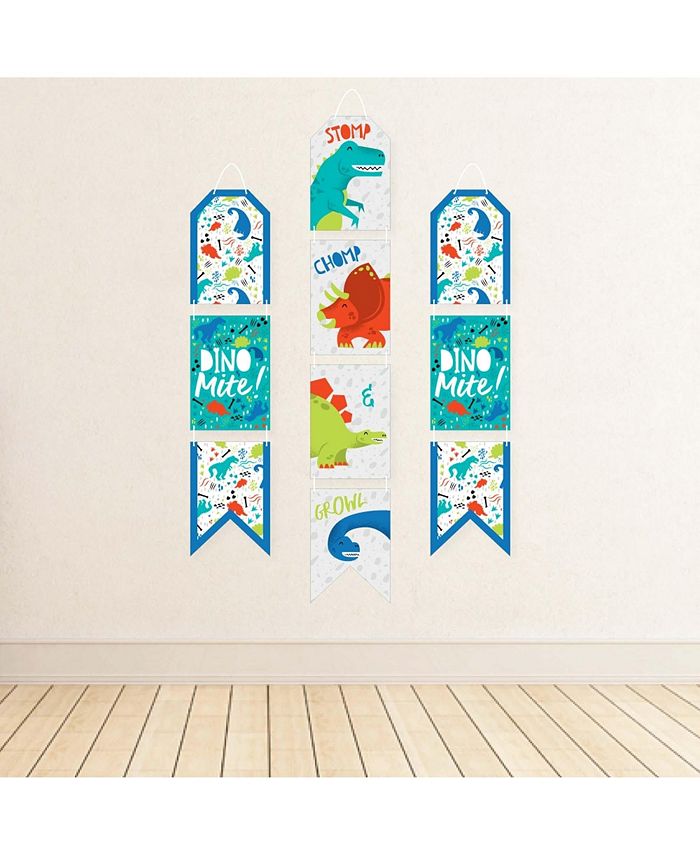 Big Dot of Happiness Roar Dinosaur - Hanging Vertical Paper Door ...