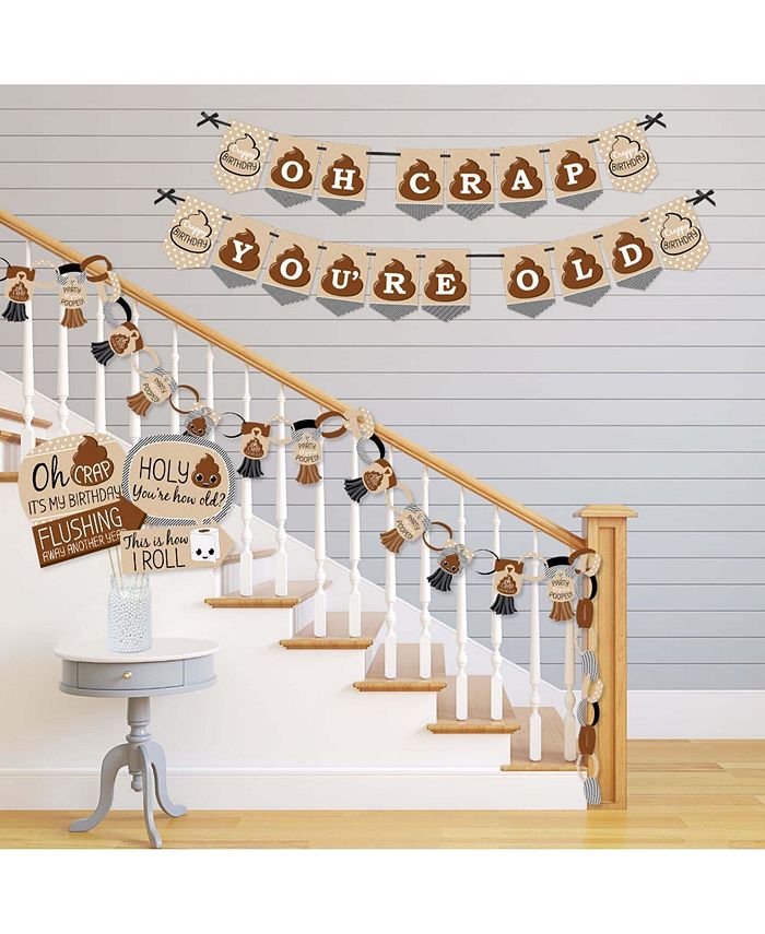 Big Dot of Happiness Oh Crap, You're Old - Banner and Photo Booth ...