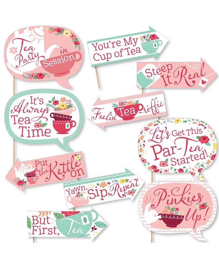 Big Dot of Happiness Funny Floral Let's Par-Tea - Garden Tea Party ...