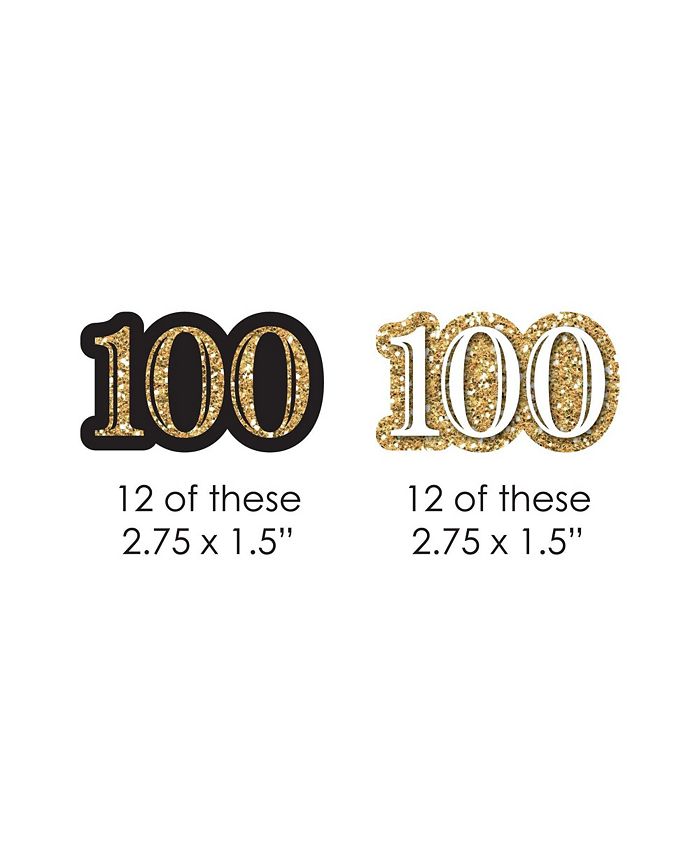 Big Dot Of Happiness Adult 100th Birthday Gold Diy Shaped Birthday