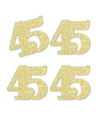Gold Glitter 45 - No-Mess Real Gold Glitter Cut-Out Numbers 45th ...