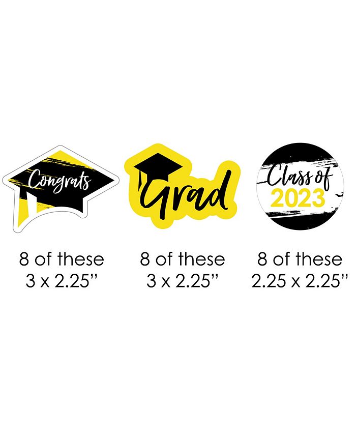 Big Dot of Happiness Yellow Grad - Best is Yet to Come - DIY Shaped ...