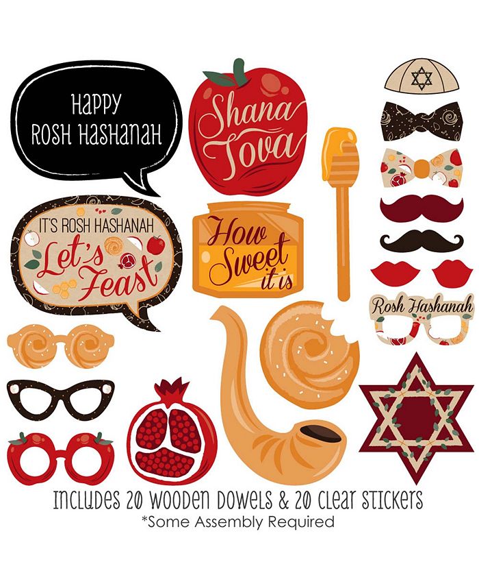 Big Dot of Happiness Rosh Hashanah - New Year Photo Booth Props Kit ...