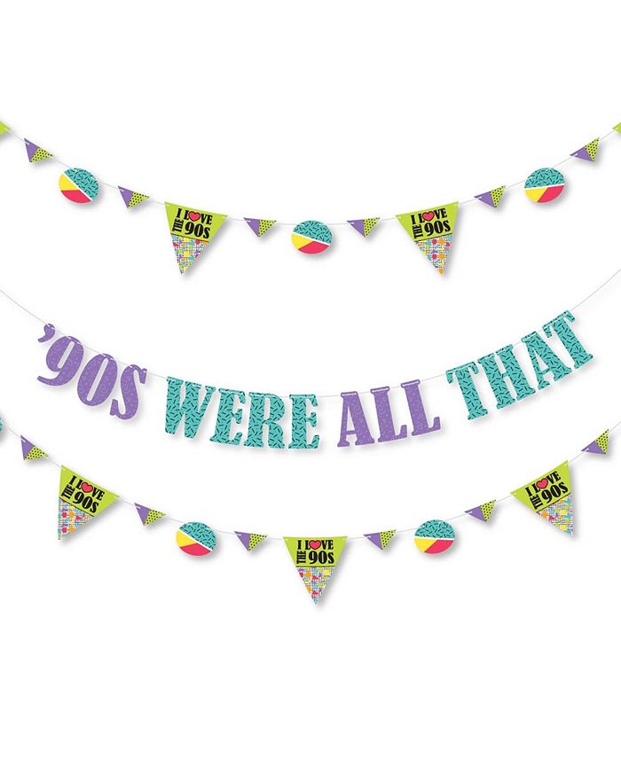 Big Dot of Happiness 90's Throwback - 1990's Party Letter Banner ...