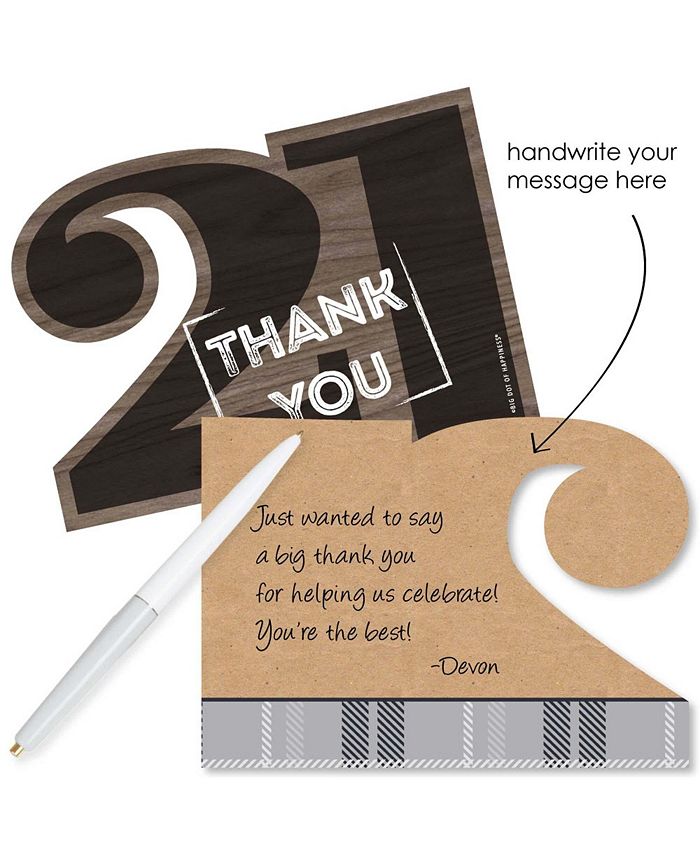 Big Dot of Happiness Finally 21 - 21st Birthday Party Shaped Thank You ...
