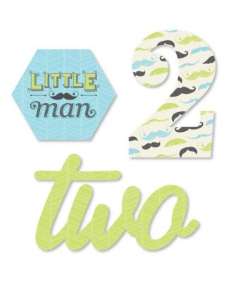 2nd Birthday Dashing Little Man Mustache Party - DIY Shaped Party Cut ...