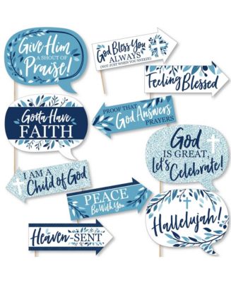 Funny Blue Elegant Cross - Boy Religious Party Photo Booth Props Kit ...