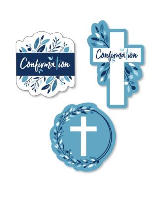 Confirmation Blue Elegant Cross - DIY Shaped Boy Religious Cut-Outs ...