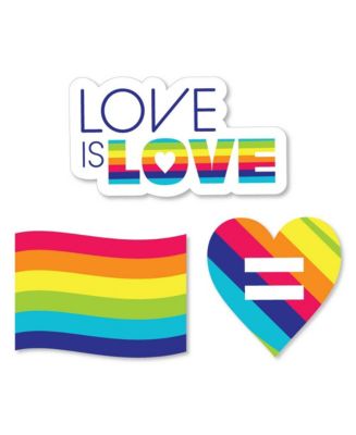 Love is Love - Pride - DIY Shaped Rainbow Party Cut-Outs - 24 Count ...