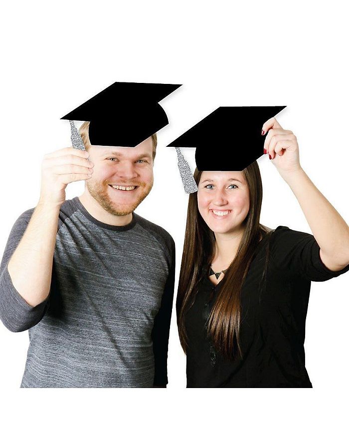Big Dot of Happiness Tassel Worth The Hassle - Silver Grad Hat Decor ...