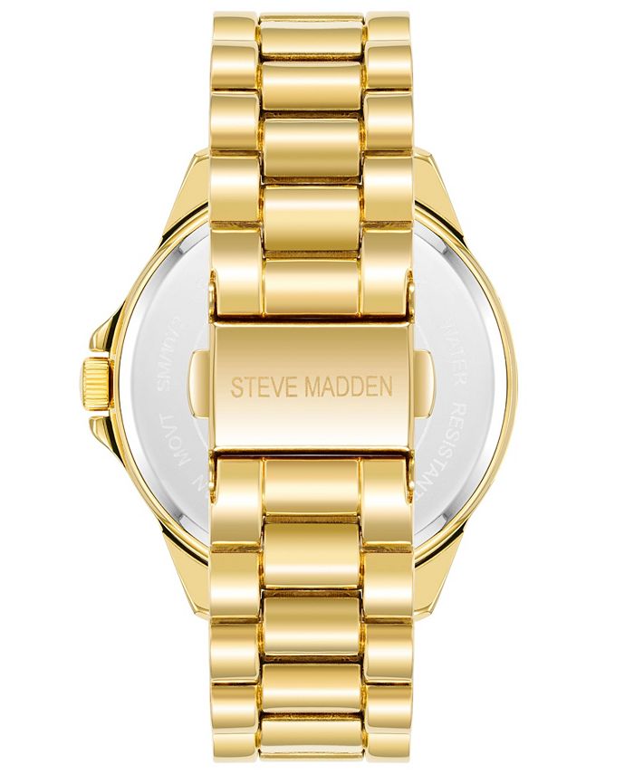 Steve Madden Women's Gold-Tone Alloy Link Bracelet Watch, 41mm - Macy's