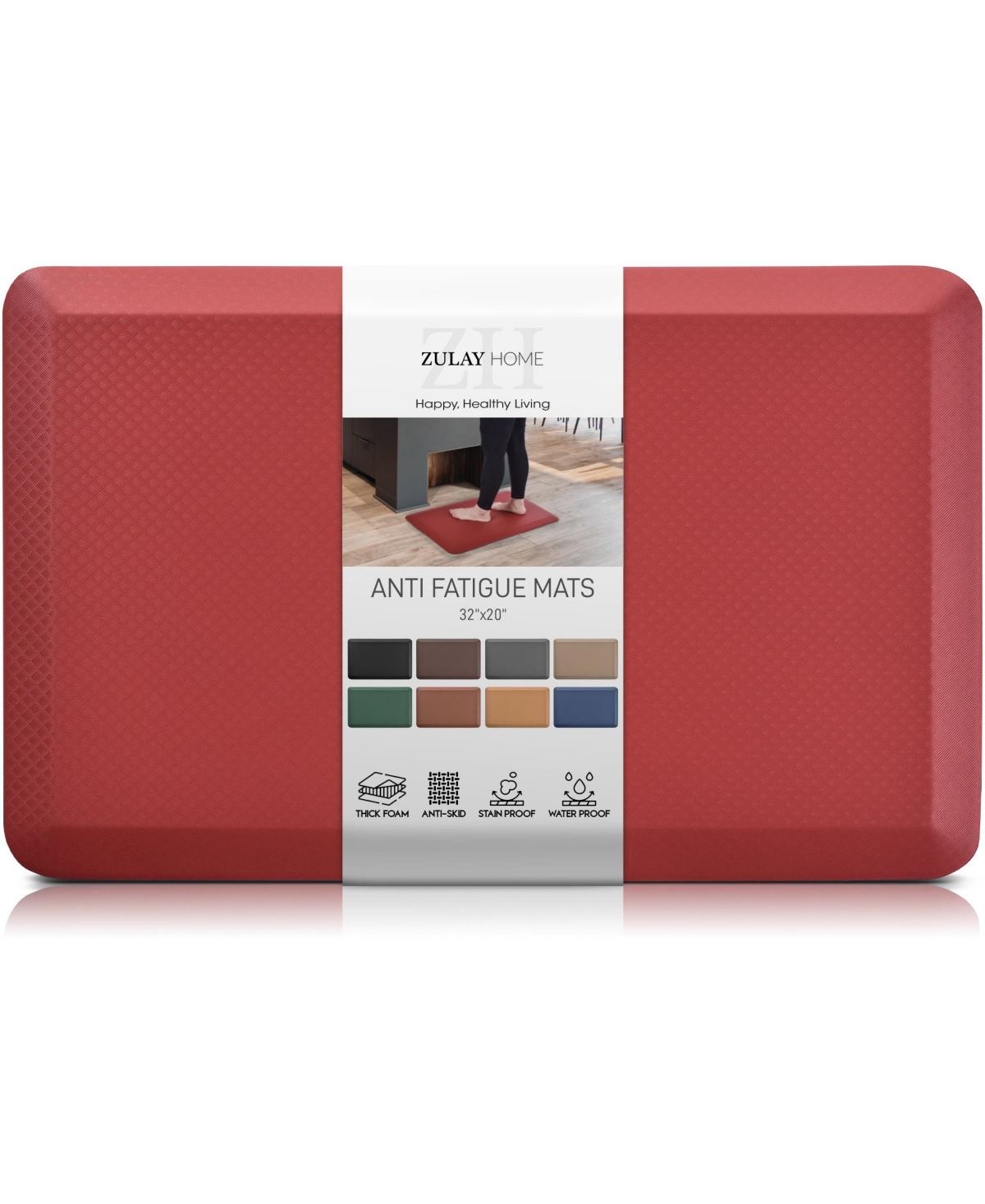 Click here for Large 20 x 32 Inch Anti Fatigue Floor Mat - Red prices