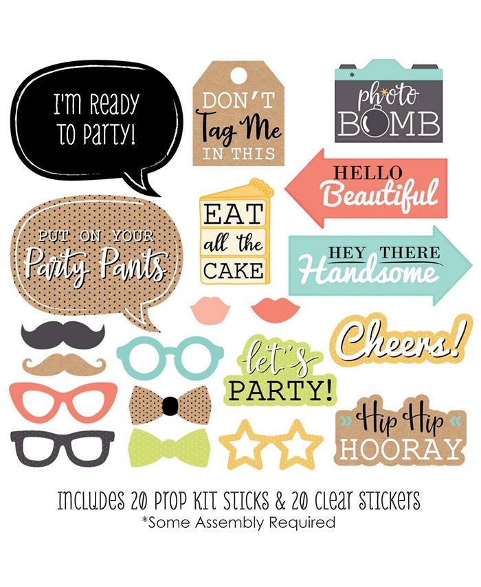 Big Dot of Happiness Put On Your Party Pants - Photo Booth Props Kit ...